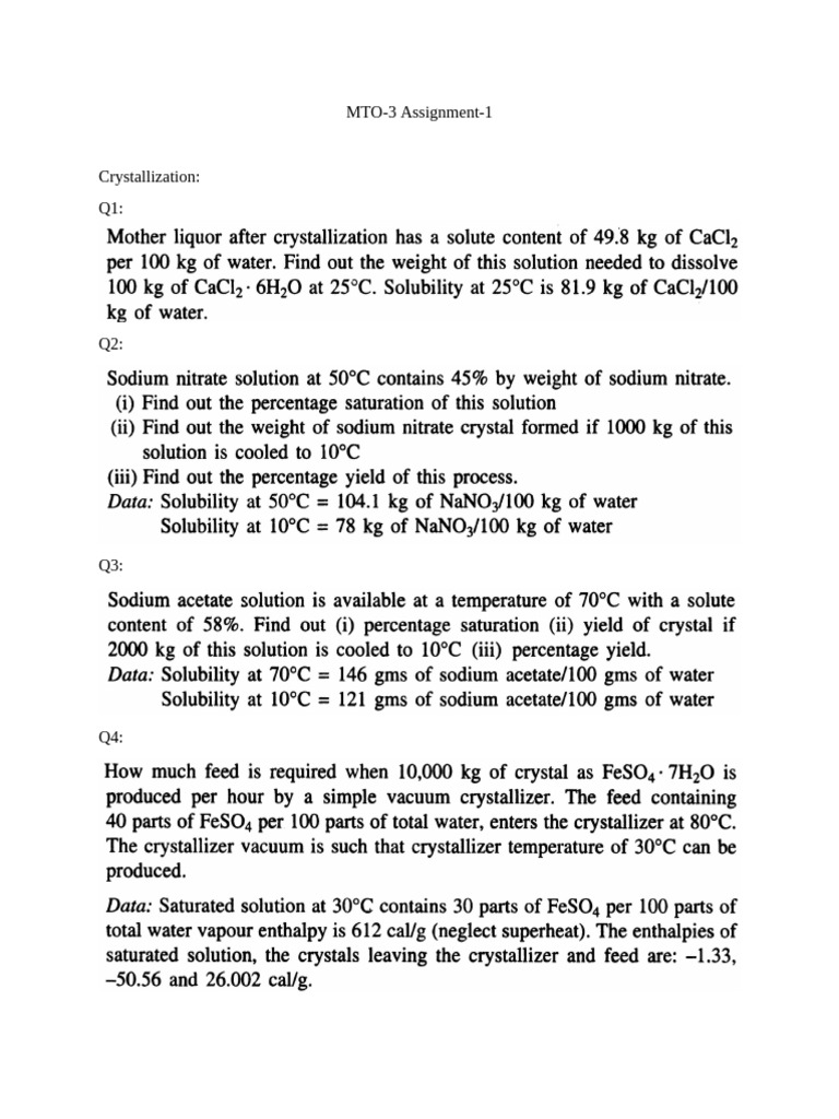 Mto 3 Assignment Crystallization1 | PDF