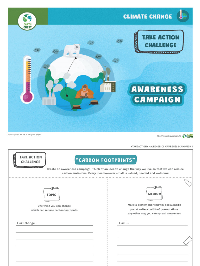 Take Action Challenge - Climate Change | PDF | Carbon Footprint ...