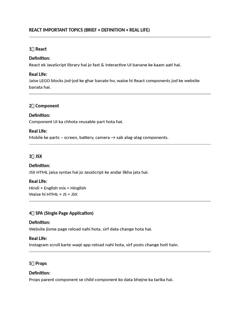 React Important Topics | PDF | Computing | Software Engineering