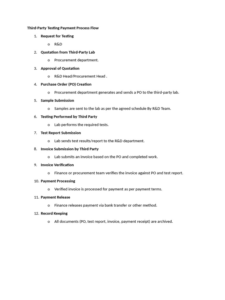 Third Party Test Report Process Flow | PDF