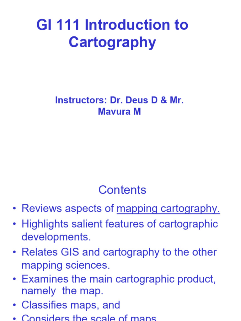 GI 111 Lecture 1b Introduction to Cartography | PDF | Geographic ...