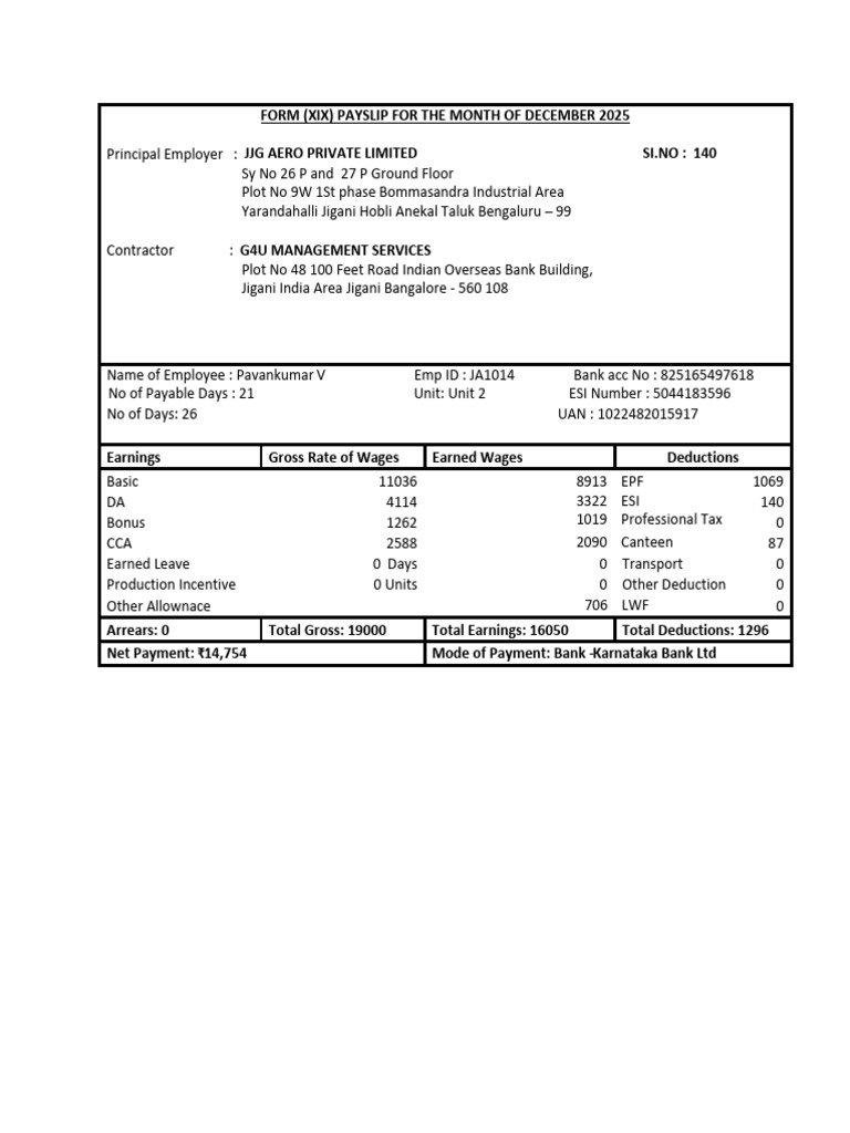December 2025 Payslip Breakdown | PDF
