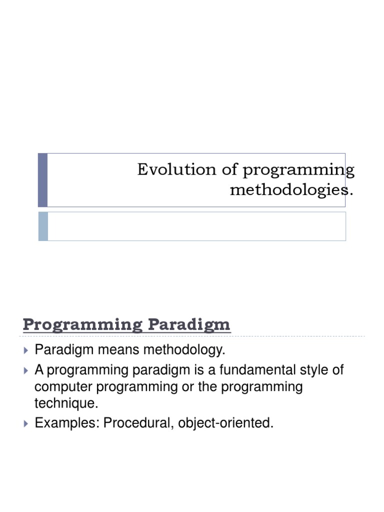 Evolution Of Programming Methodologies And Consepts Of Oop Pdf Object Computer Science
