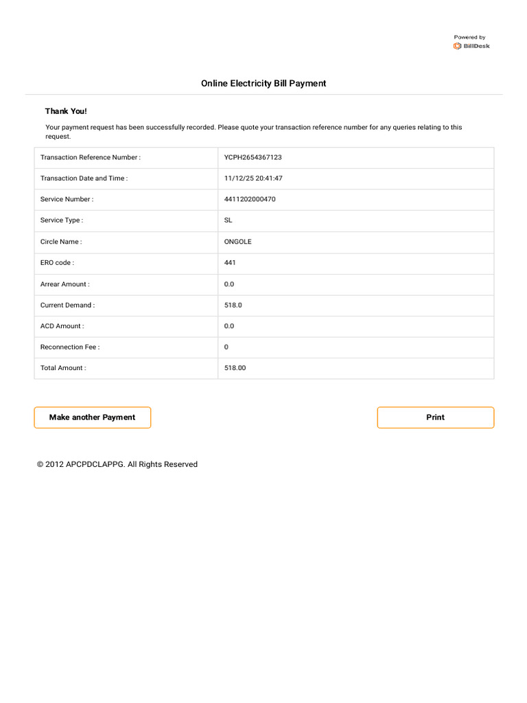 December Month Electricity Bill | PDF