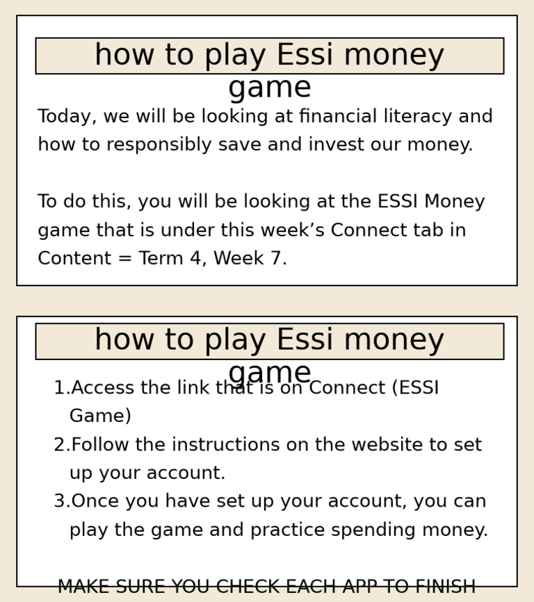 ESSI Money Challenge | PDF