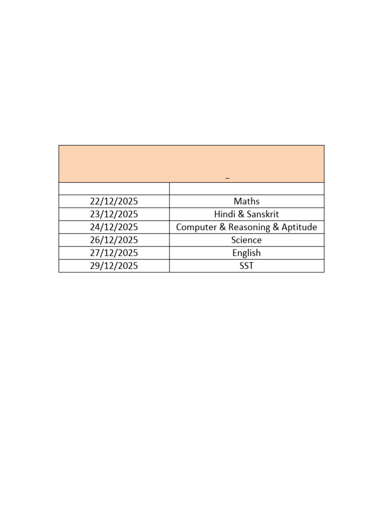 6 to 8 Time table | PDF