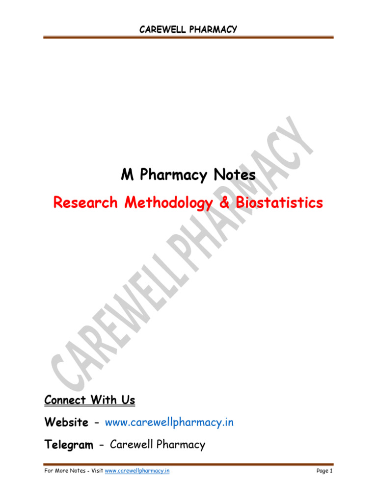 Research Methodology & Biostatistics | PDF | Statistics | Methodology