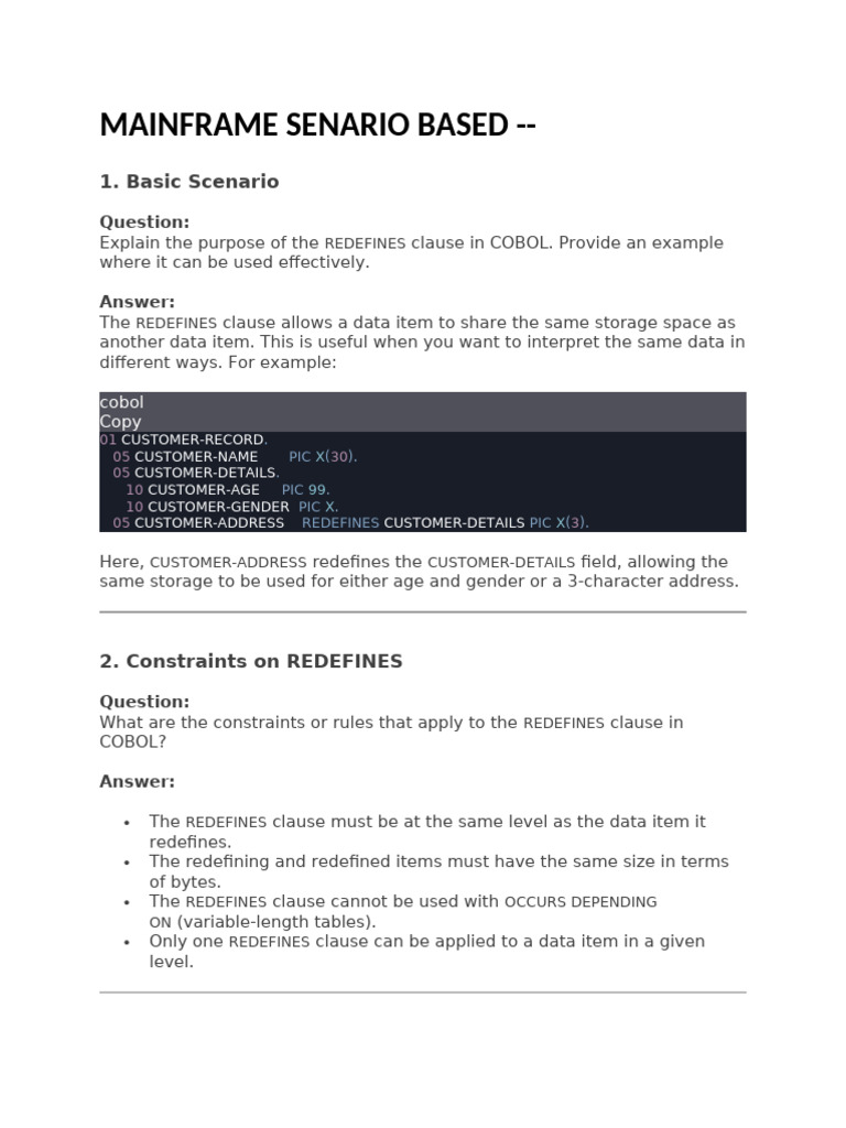 Mainframe Senario Based-Product | PDF | Data Management Software | Data