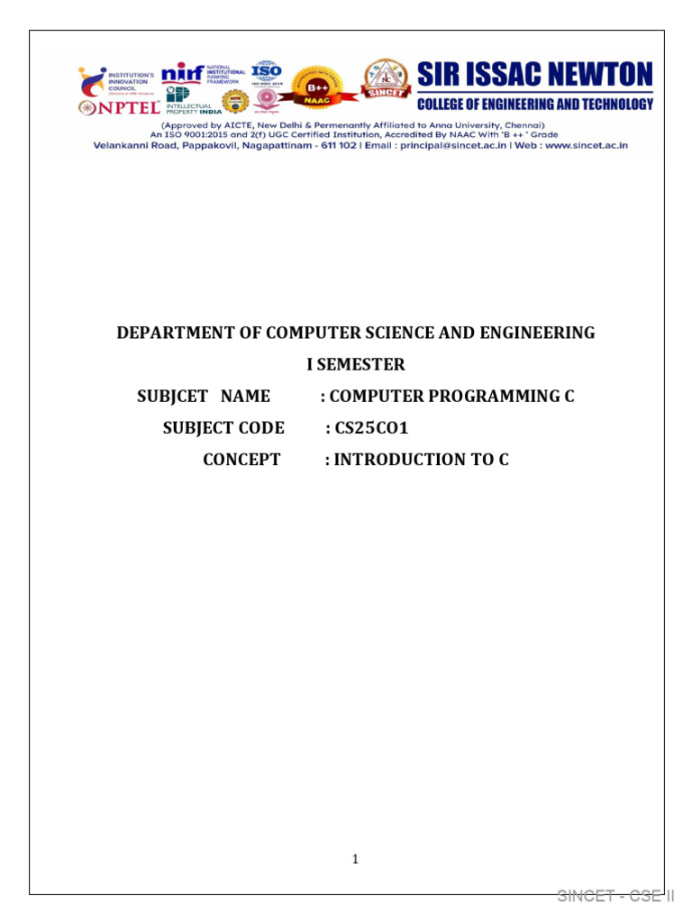 Cs25c01 Computer Pwrogramming Notes Merged New | PDF | Algorithms ...