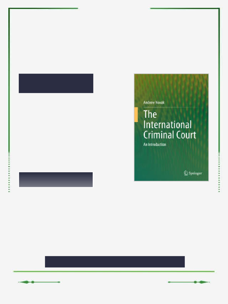 The International Criminal Court An Introduction 1st Edition Andrew ...
