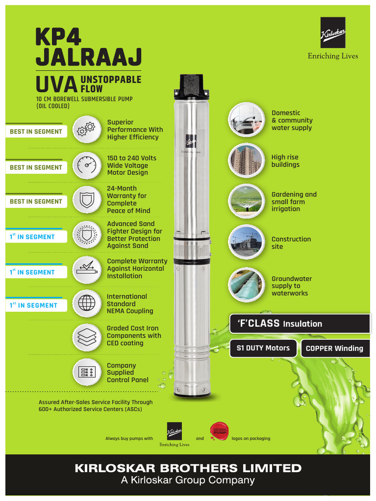 10 CM Borewell Submersible Pump Guide | PDF | Pump | Electric Motor