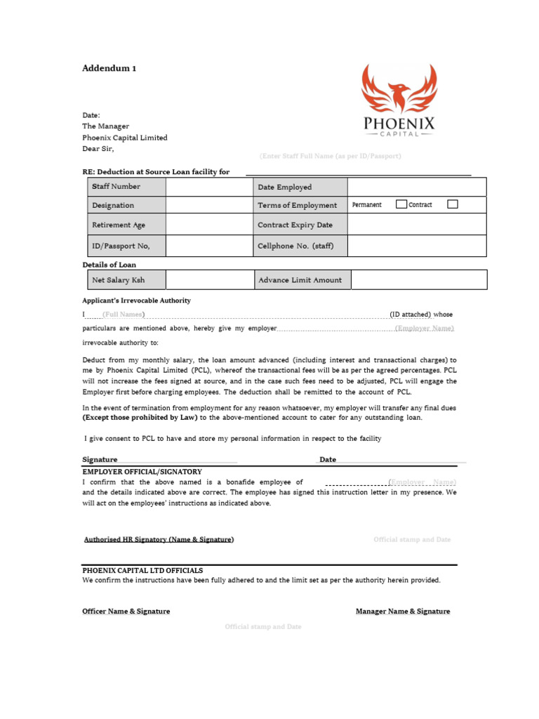 Advance Loan Application Form | PDF