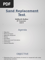 Sand Replacement Test Procedure | PDF | Density | Soil