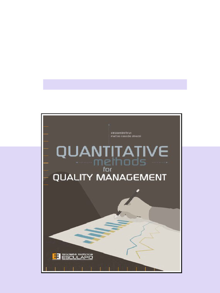 (Ebook) Quantitative Methods for Quality Management by Alessandro Brun ...