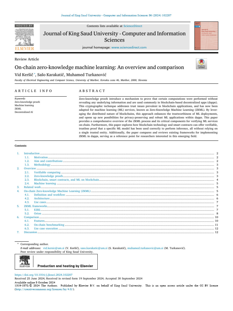 On-chain zero-knowledge machine learning An overview and comparison ...