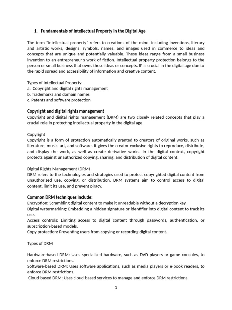 ICT II LAW NOTES_073344 | PDF | Domain Name | Digital Rights Management