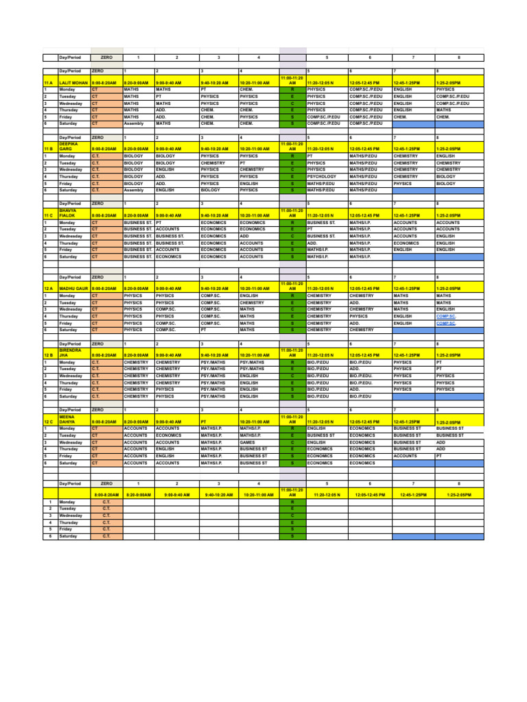 Dec. Classwise Block Tt (25-26) | PDF | Physical Sciences