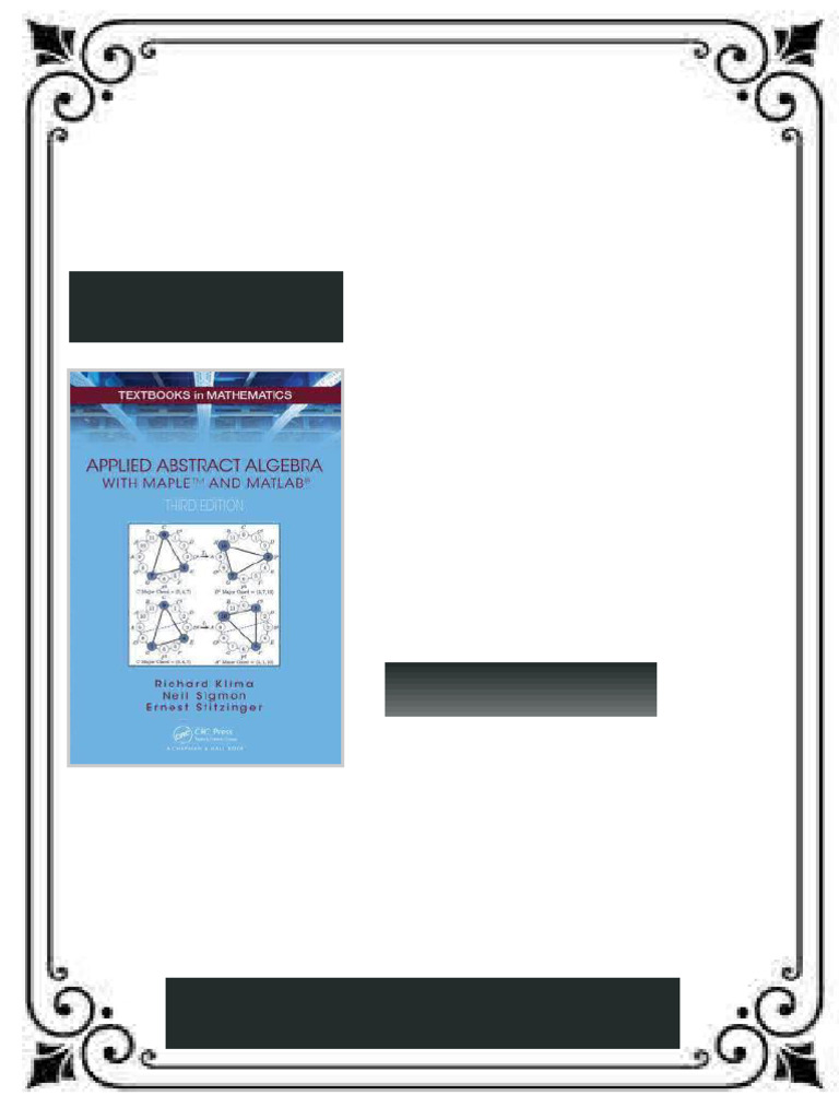 Applied Abstract Algebra with Mapletm and Matlab r Third Edition ...