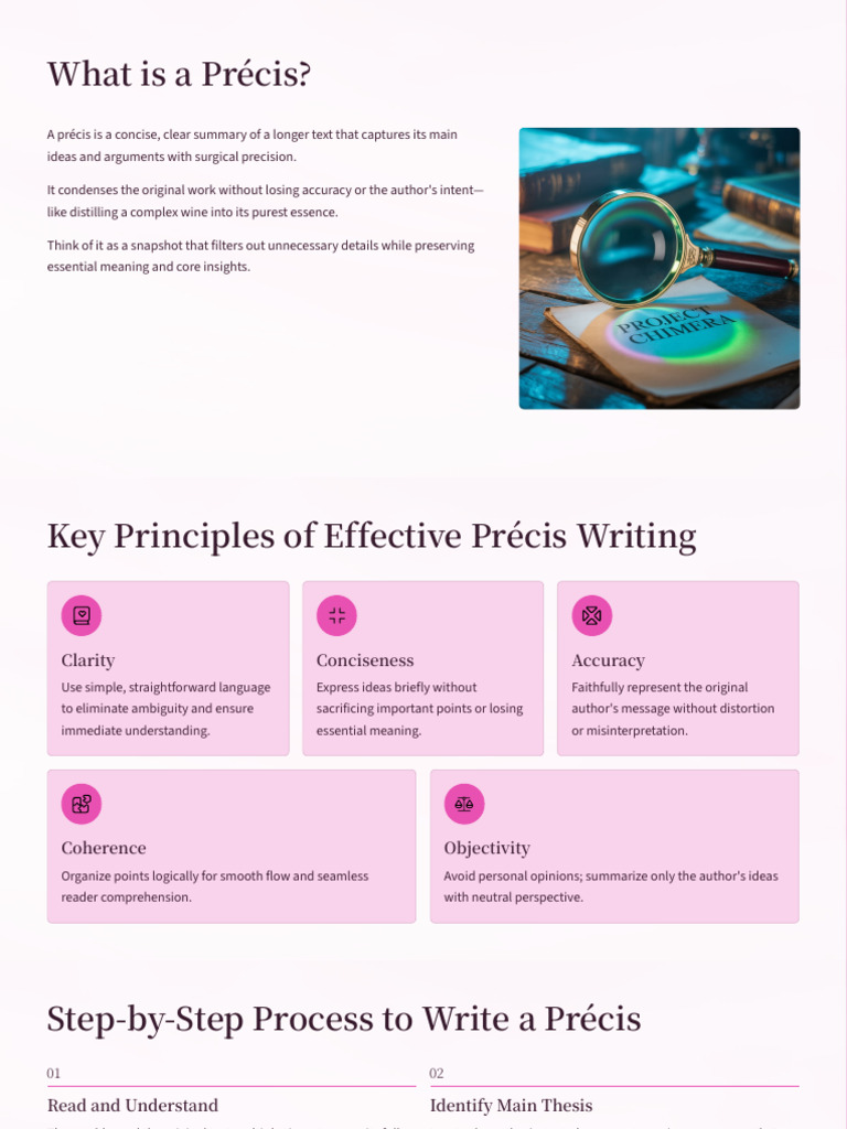 Mastering Précis Writing Techniques | PDF | Communication | Literacy