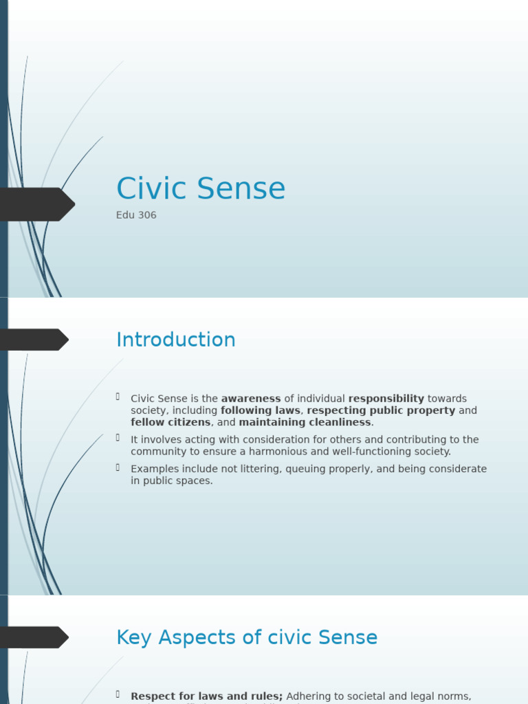 Understanding Civic Sense and Education | PDF | Value (Ethics) | Community