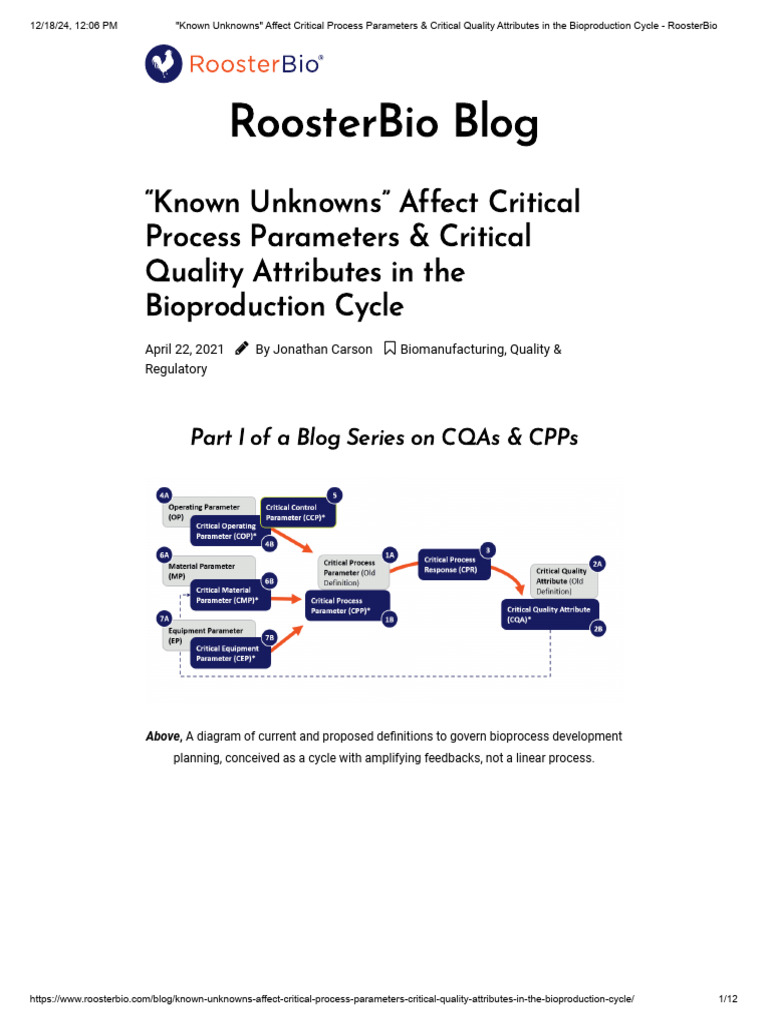 Impact of Known Unknowns on Bioproduction | PDF | Mesenchymal Stem Cell ...