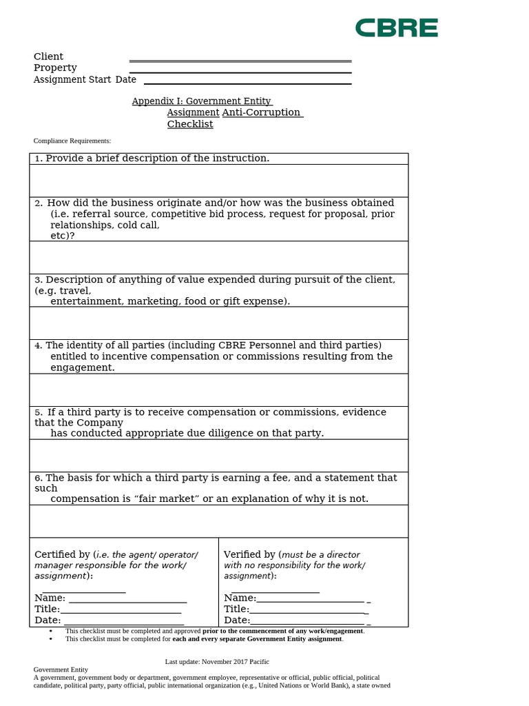 Government Entity Anti-Corruption Checklist | PDF