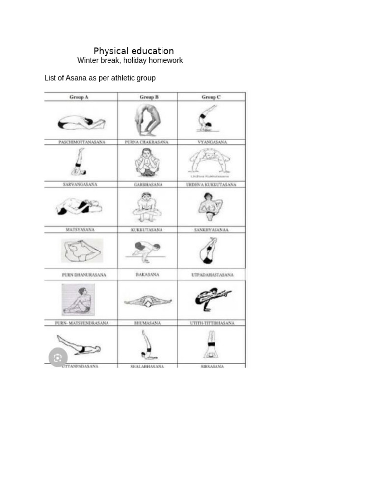 Physical Education Holiday Homework | PDF