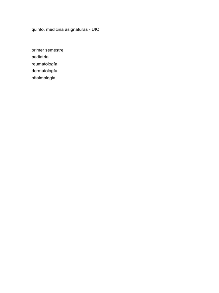 Asignaturas Uic Quinto | PDF