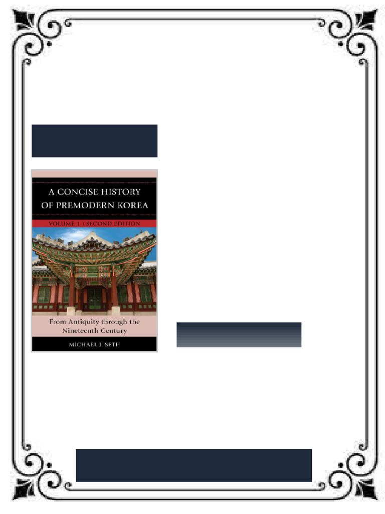 A Honcise History of Korea Vol 1 Premodern Korea From Antiquity through ...