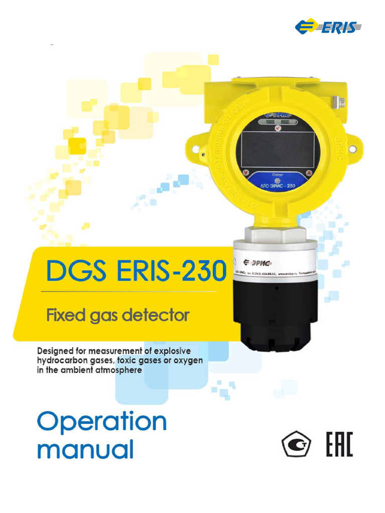 Operation Manual, Gas Analyzer ERIS-230 | PDF | Sensor | Relay