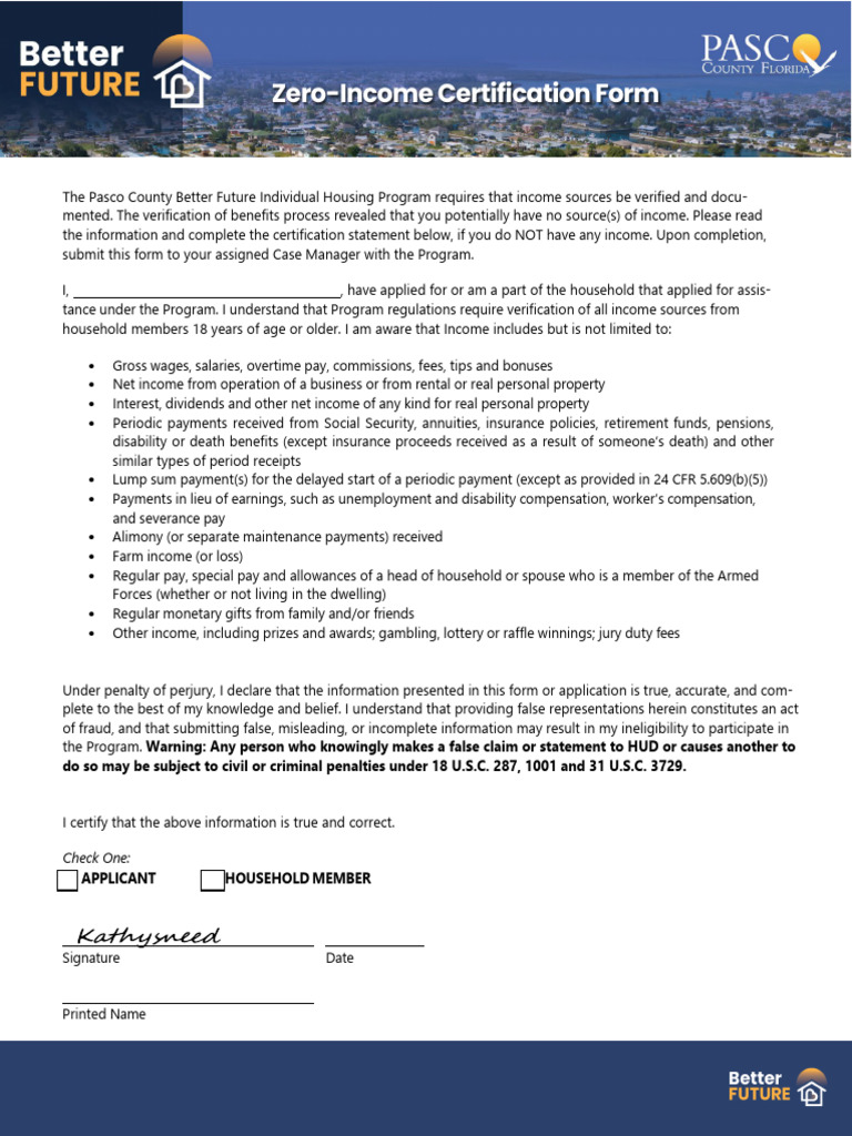 706 IHP Form Zero Income Certification 20251124 FORM FILLABLE | PDF ...