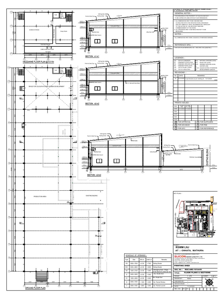 RSC-ARC-101A-R1-Floor Plan & Sections for Printing Shed | PDF ...