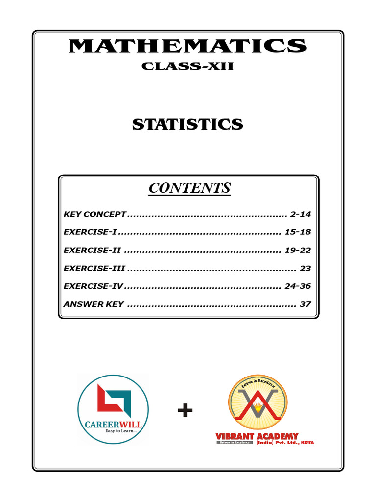 Class 12 Statistics: Measures of Central Tendency | PDF | Mode ...