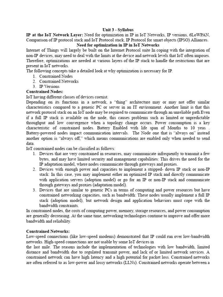 IoT Notes - Unit 3 | PDF