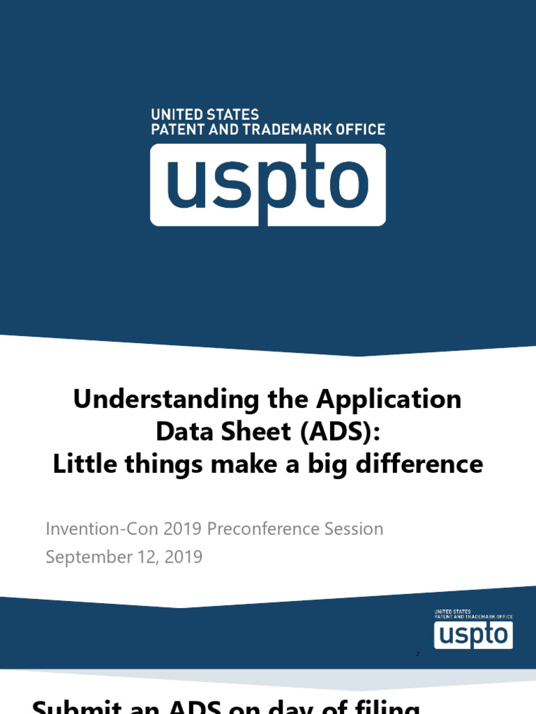 Understanding The Application Data Sheet (ADS) | PDF | Patent