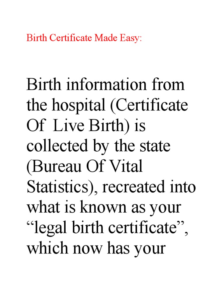 Birth Certificate Made Easy | PDF | Trust Law | Government Information
