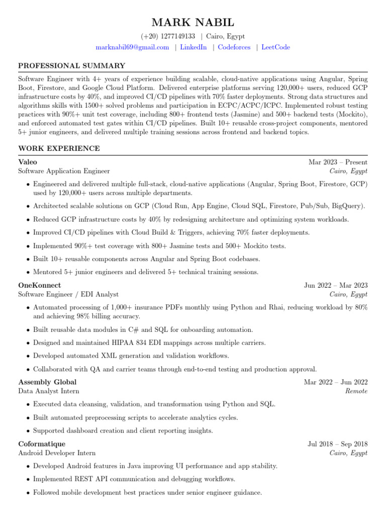 Mark Nabil CV | PDF | Cloud Computing | Sql