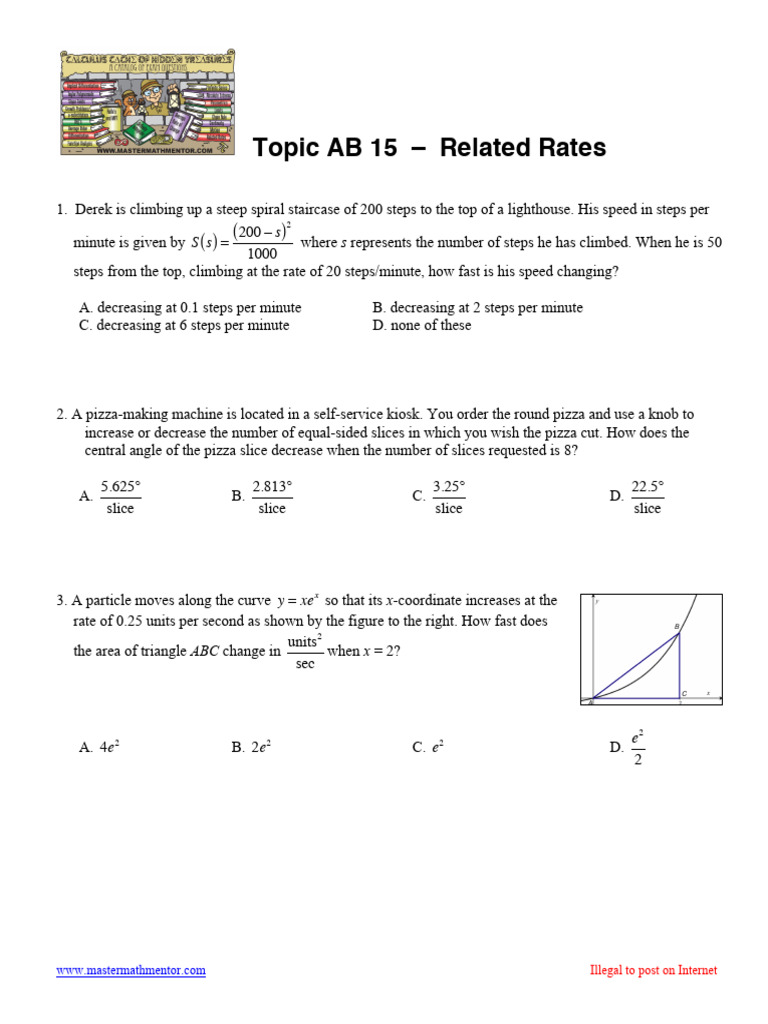 Related Rates Problems and Solutions | PDF | Area | Tide