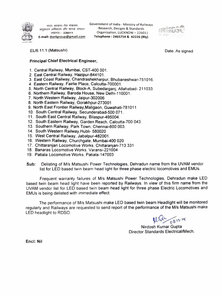 ML Rly Matsushi Temp Delisting UVAM-1 | PDF