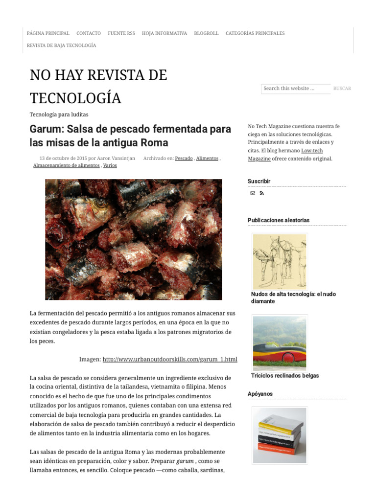 Garum_ Salsa de Pescado Fermentada Para Las Misas de La Antigua Roma ...