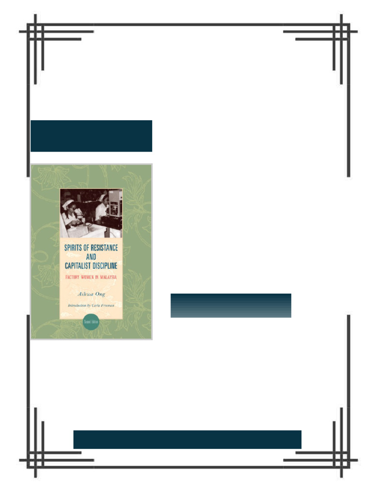 Spirits of Resistance and Capitalist Discipline Factory Women in ...