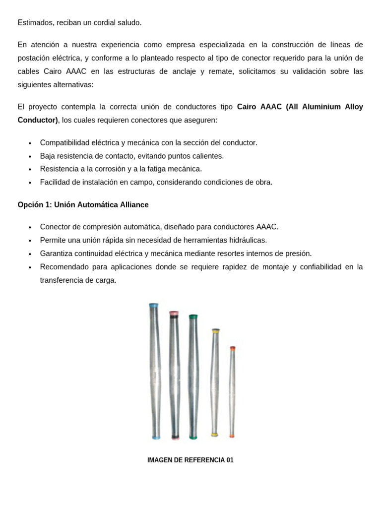 Validación de Conectores para Cairo AAAC | PDF