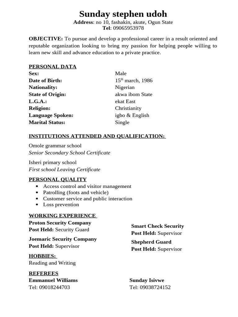 MOSES CV | PDF