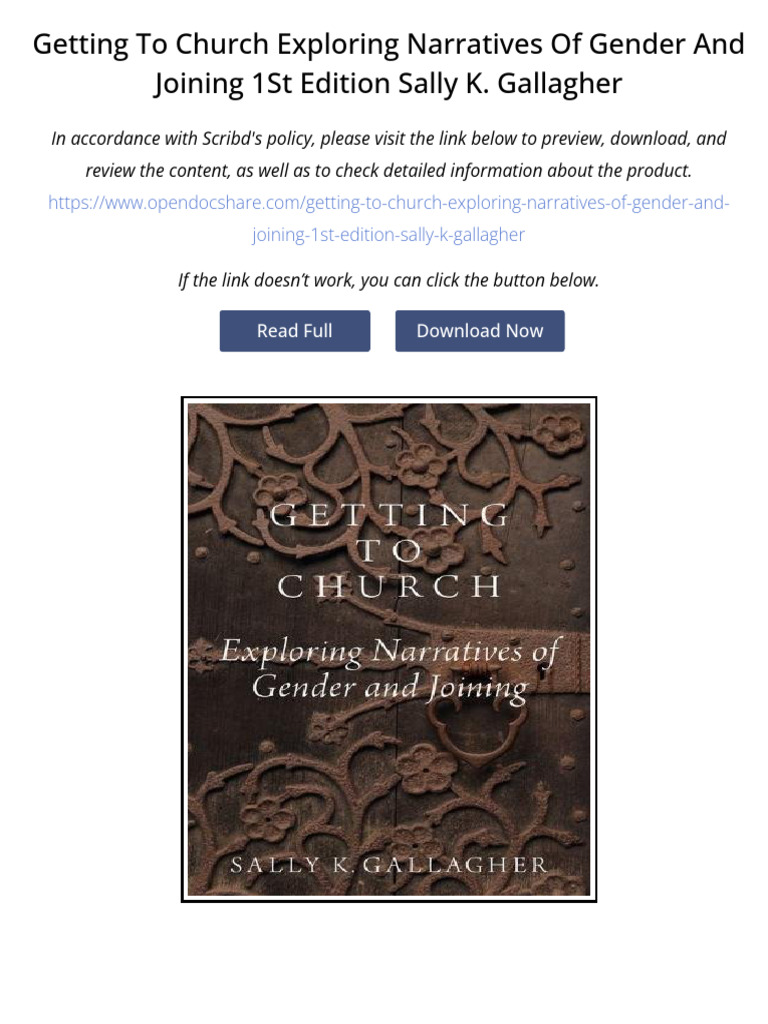 Getting to Church Exploring Narratives of Gender and Joining 1st ...
