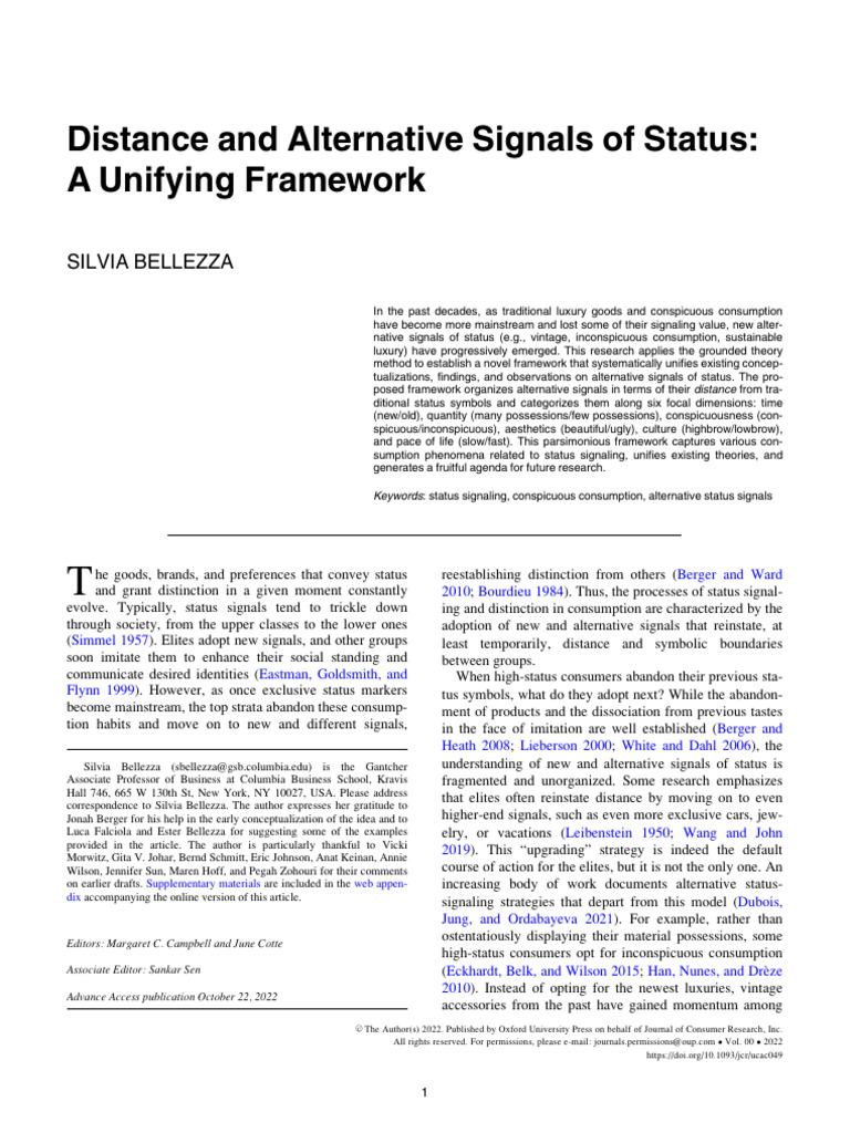 Alternative Status Signals Framework | PDF