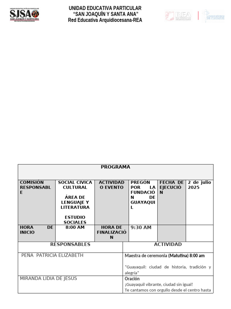 Programa Pregon Fiestas Juliana | PDF