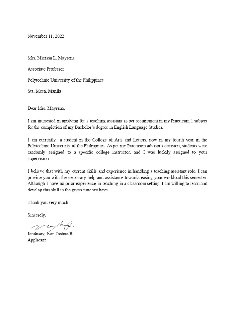 Practicum Job Application | PDF