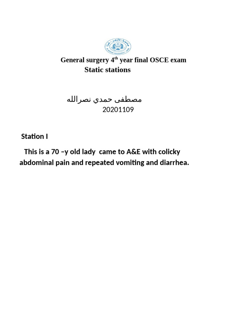 OSCE Static SURGERY .2025 | PDF | Biopsy | Mammography