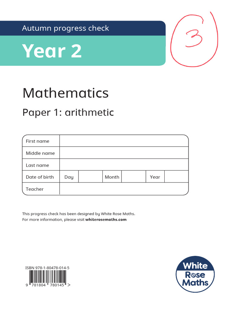 Year 2 Mathematics 2022 Autumn White Rose Arithmetic Paper 1 | PDF ...