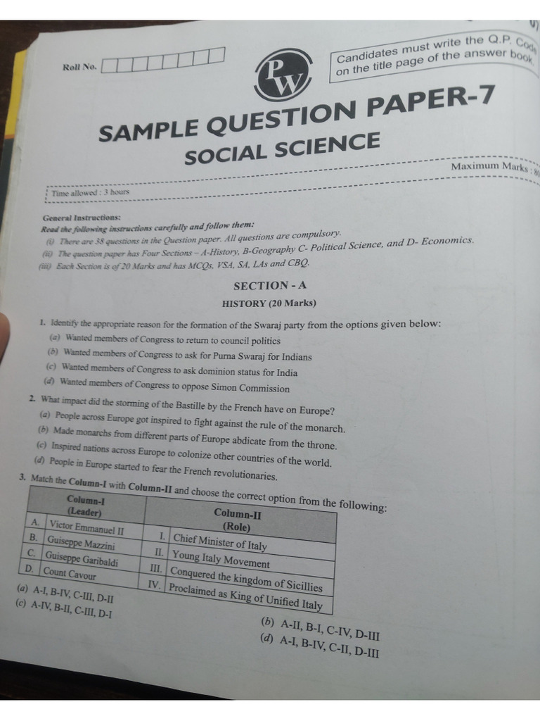 Sample Paper 7+8 | PDF